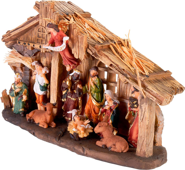 BRUBAKER Christmas Real Life Nativity Scene Set - Holiday Decoration