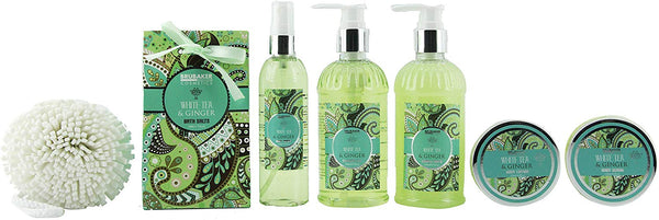 BRUBAKER Cosmetics 'White Tea & Ginger' 8-Pieces Bath Gift Set in Trug