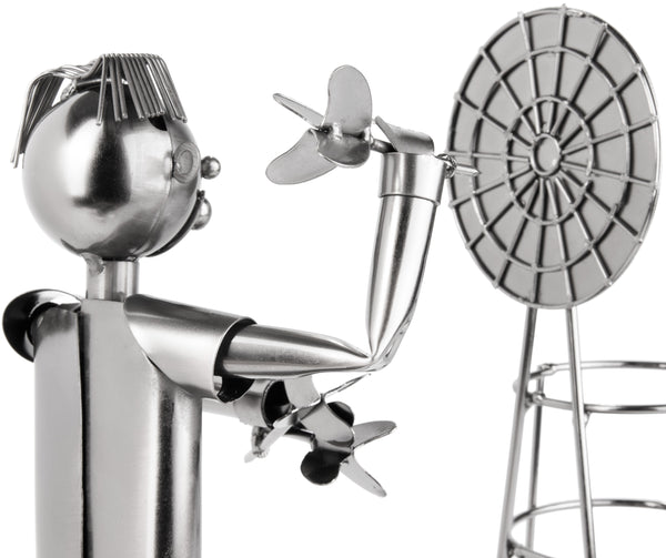 BRUBAKER Beer Bottle Holder Darts Championship - Metal Sculpture Bottl